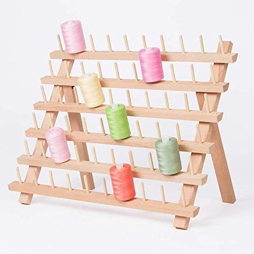 60-Spool Thread Rack, Wooden Thread Holder Sewing Organizer ...