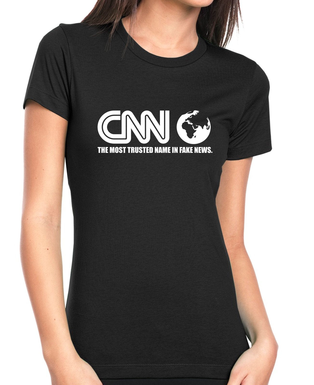 CNN Fake News Network Women's T-Shirt Liberal Media Trump - T-Shirts ...