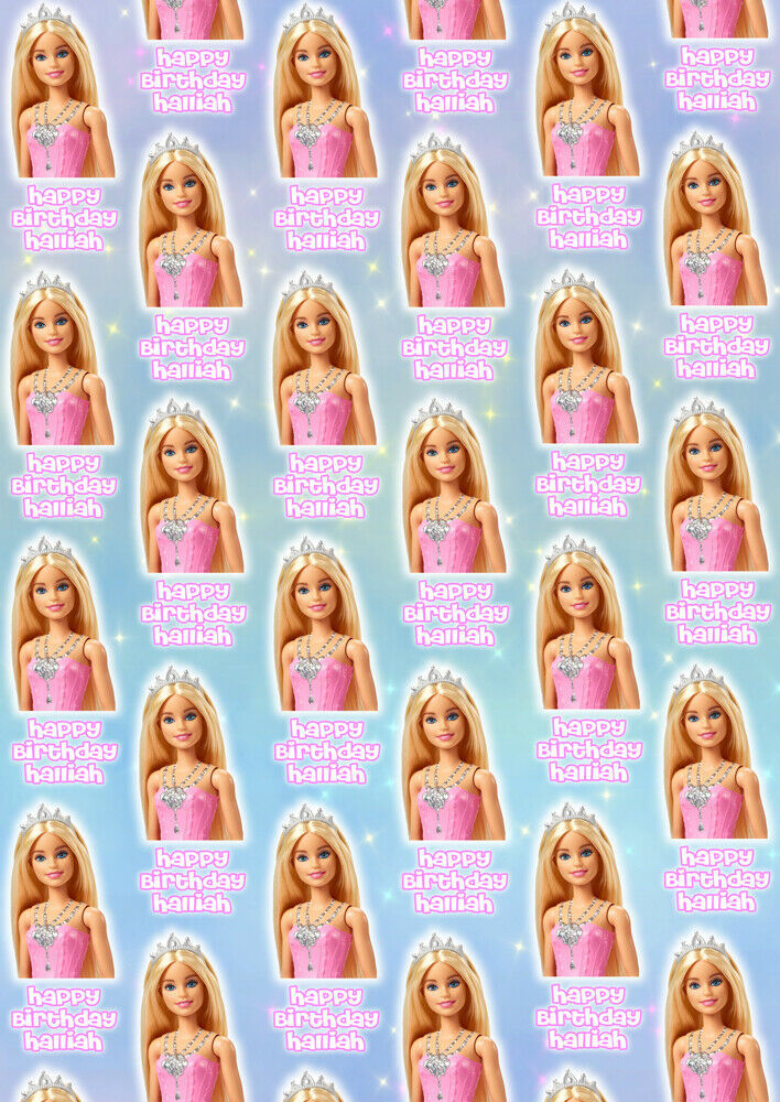BARBIE PRINCESS Personalised Gift Wrap - Barbie Princess Wrapping Paper ...