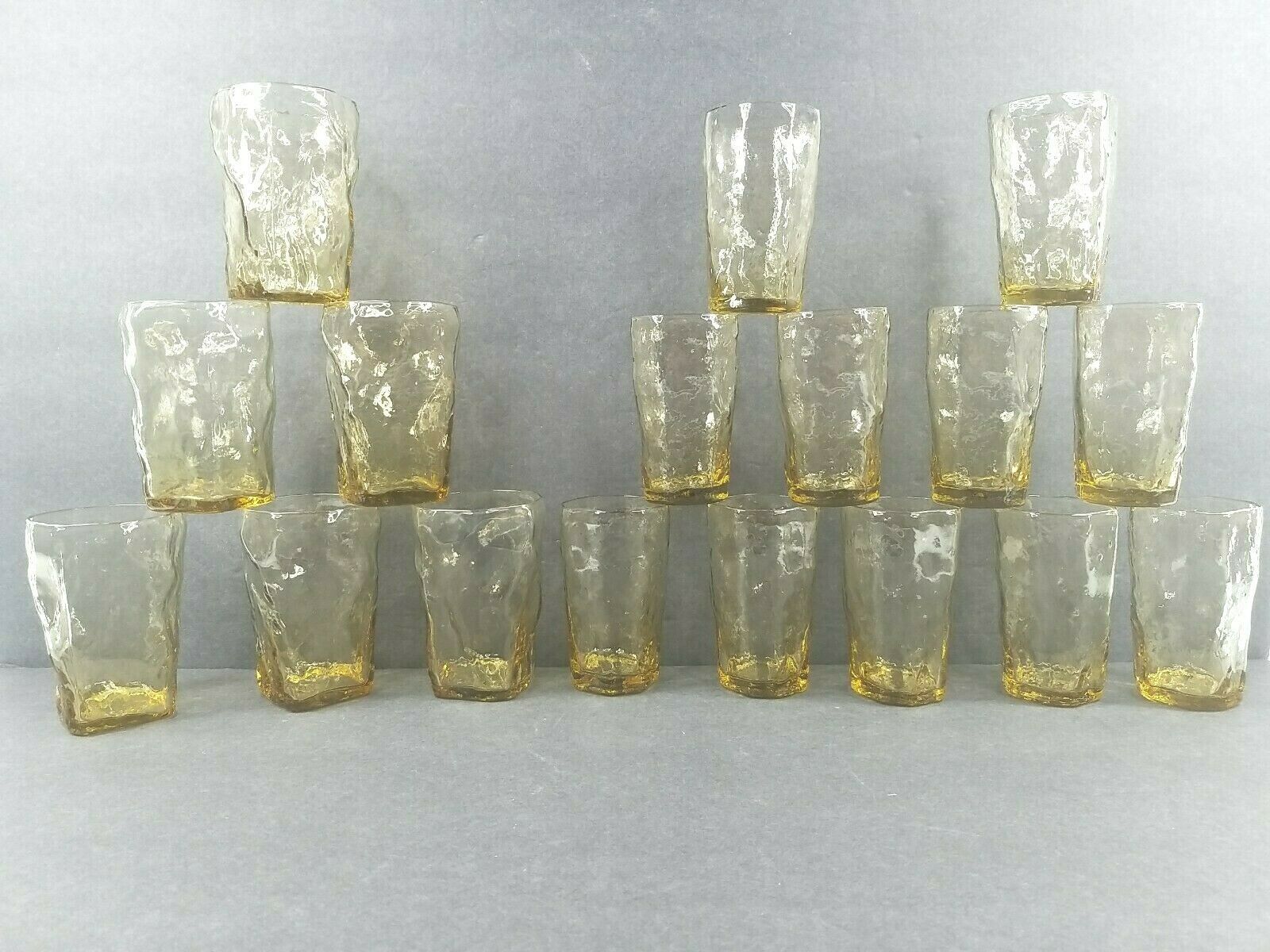 Seneca Driftwood Amber (6) Flat Tumbler (11) Juice Glass Set Vintage ...