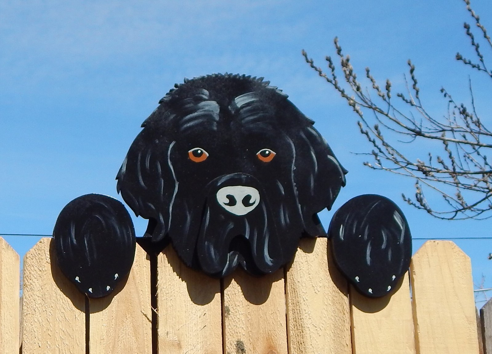 Newfoundland Dog Peeker Yard Art Garden Dog Park Kennel Sign - Animals ...