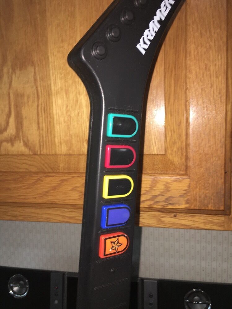 Sony PS2 Guitar Hero Wireless Controller Kramer Striker Black No Dongle ...