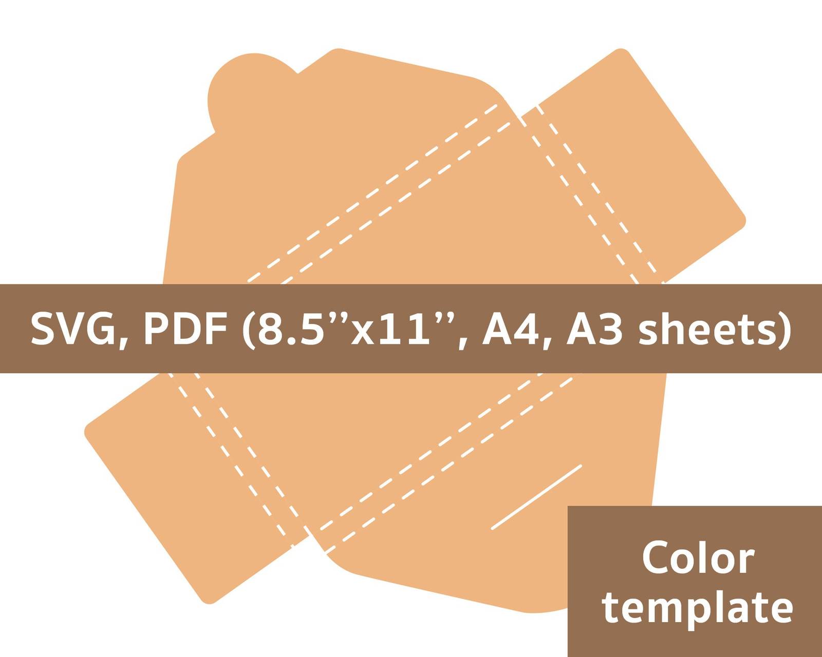 Letter box template, cardboard letter box, and similar items