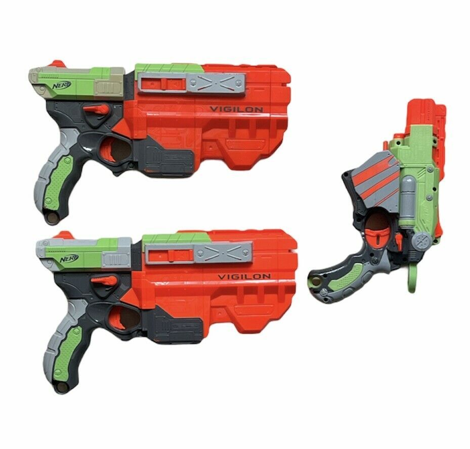 Lot of 3 Nerf Disc Blasters - 2 Vigilon and 50 similar items
