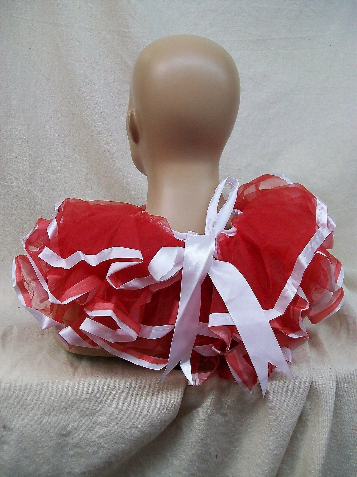 Red White Ruffle Clown Neck Collar BigTop Circus Jester Mime or Child ...