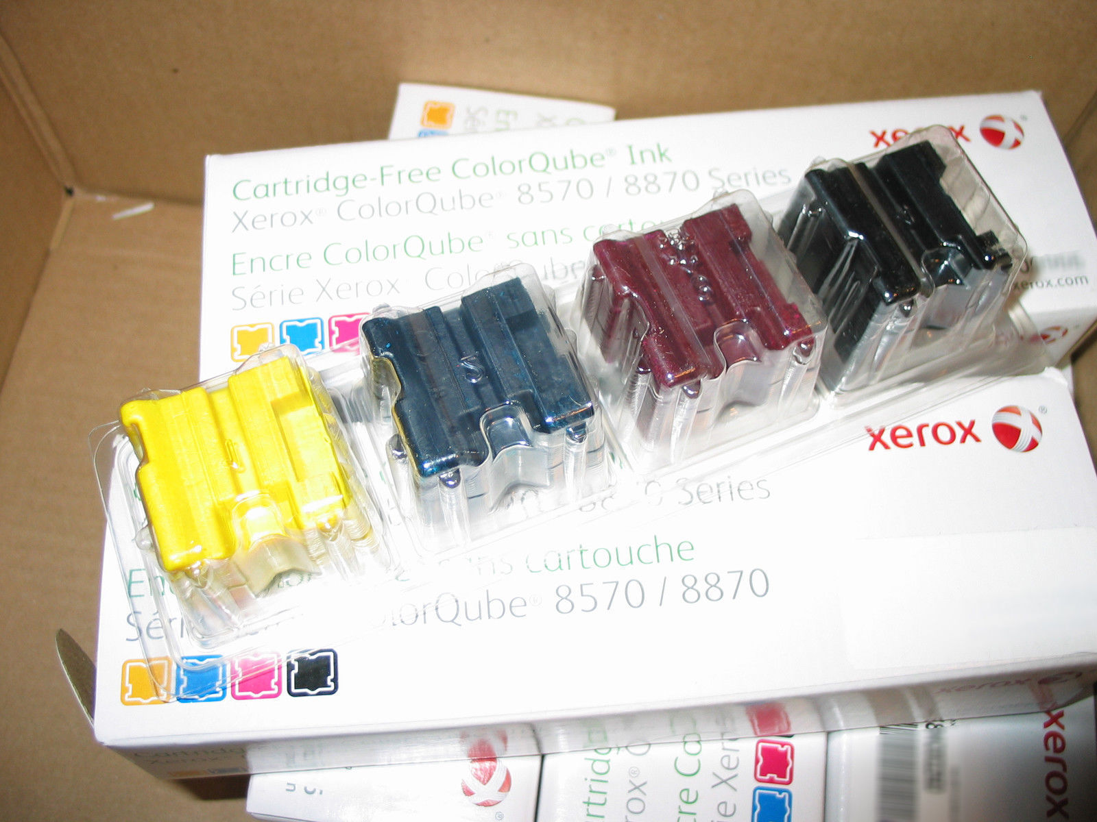 NEW OEM 1 RAINBOW PACK CMYK INK XEROX COLORQUBE 8580/8880 GENUINE SOLID ...