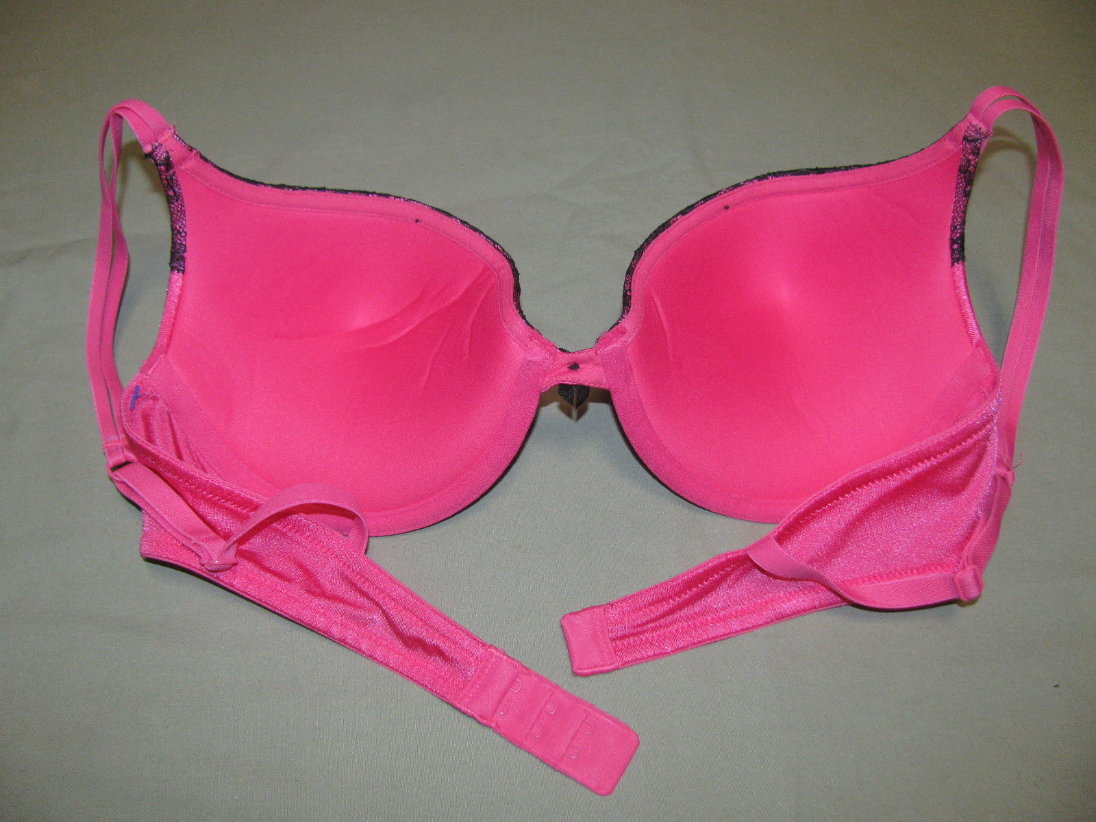 New Vassarette Pink Sexy Lace Trim Natural Boost Add A Size Push Up