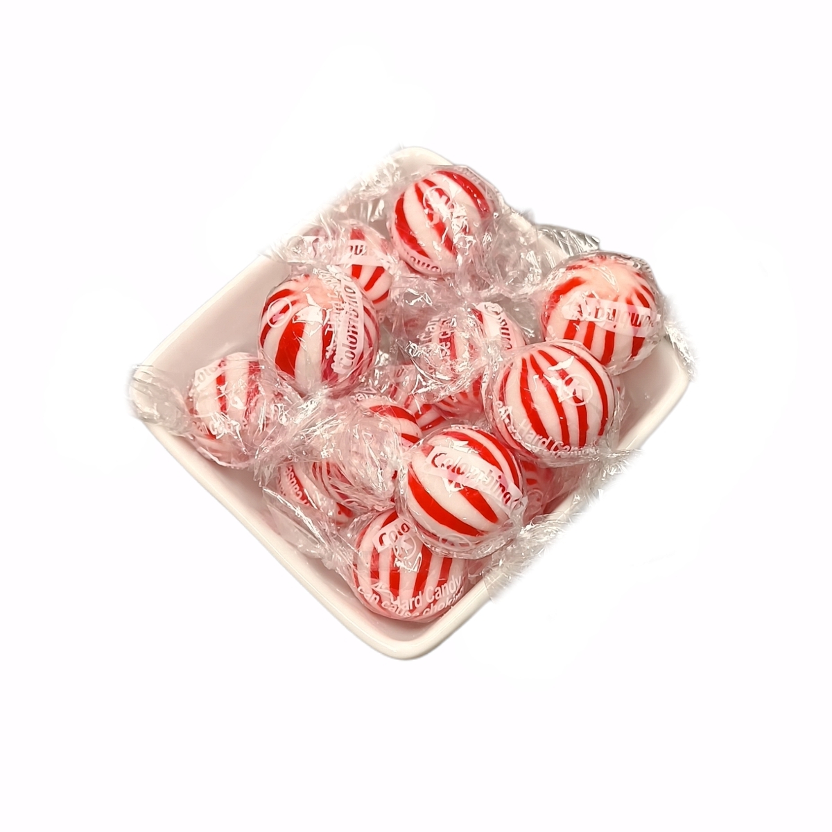 Striped Peppermint Ball Mints Hard candy bulk wrapped candy 2 Lbs. - Mints
