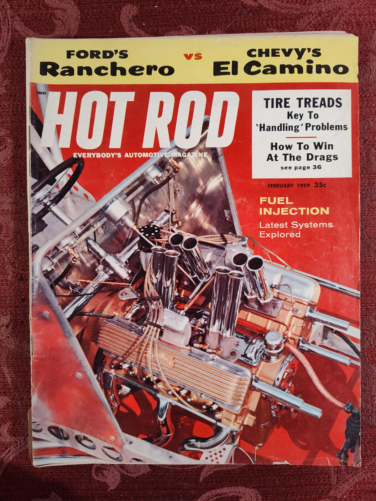 RARE HOT ROD Magazine February 1959 FORD Ranchero vs. CHEVROLET El ...
