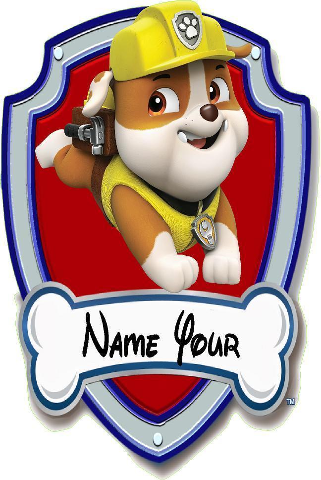 Paw Patrol, Rubble shield Window View Color 3D Wall Sticker Wall Mural ...