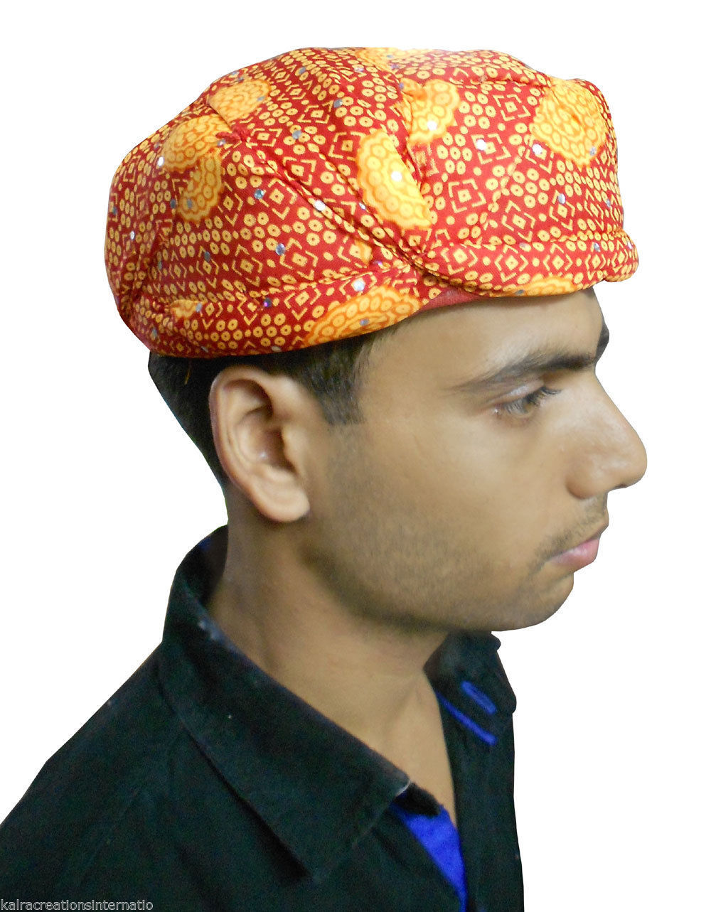 Men Hat Indian Turban Safa Cotton Blend Top Hats Pag Pagri 7 1/8 (22.25 ...