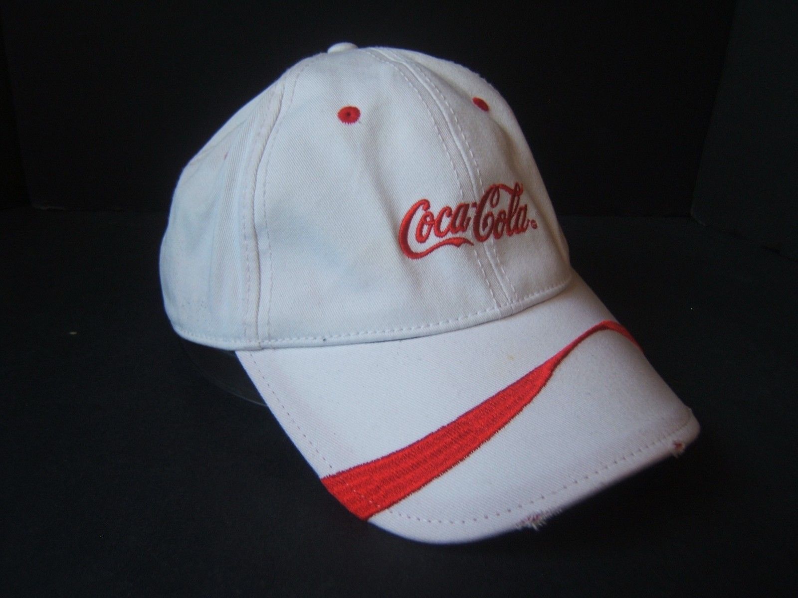 Coca Cola Hat White Soda Pop Hook Loop Baseball Cap - Hats