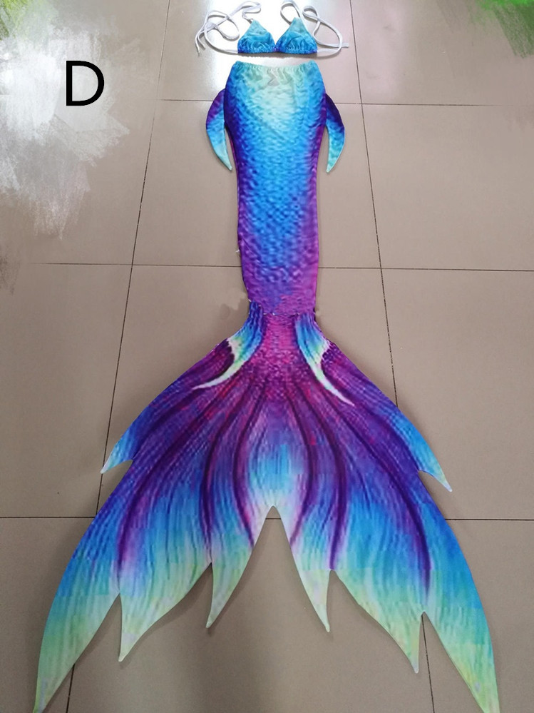 Girls Kid Adult Women Mermaid Tail With Monofin Summer Vacation Cosplay ...