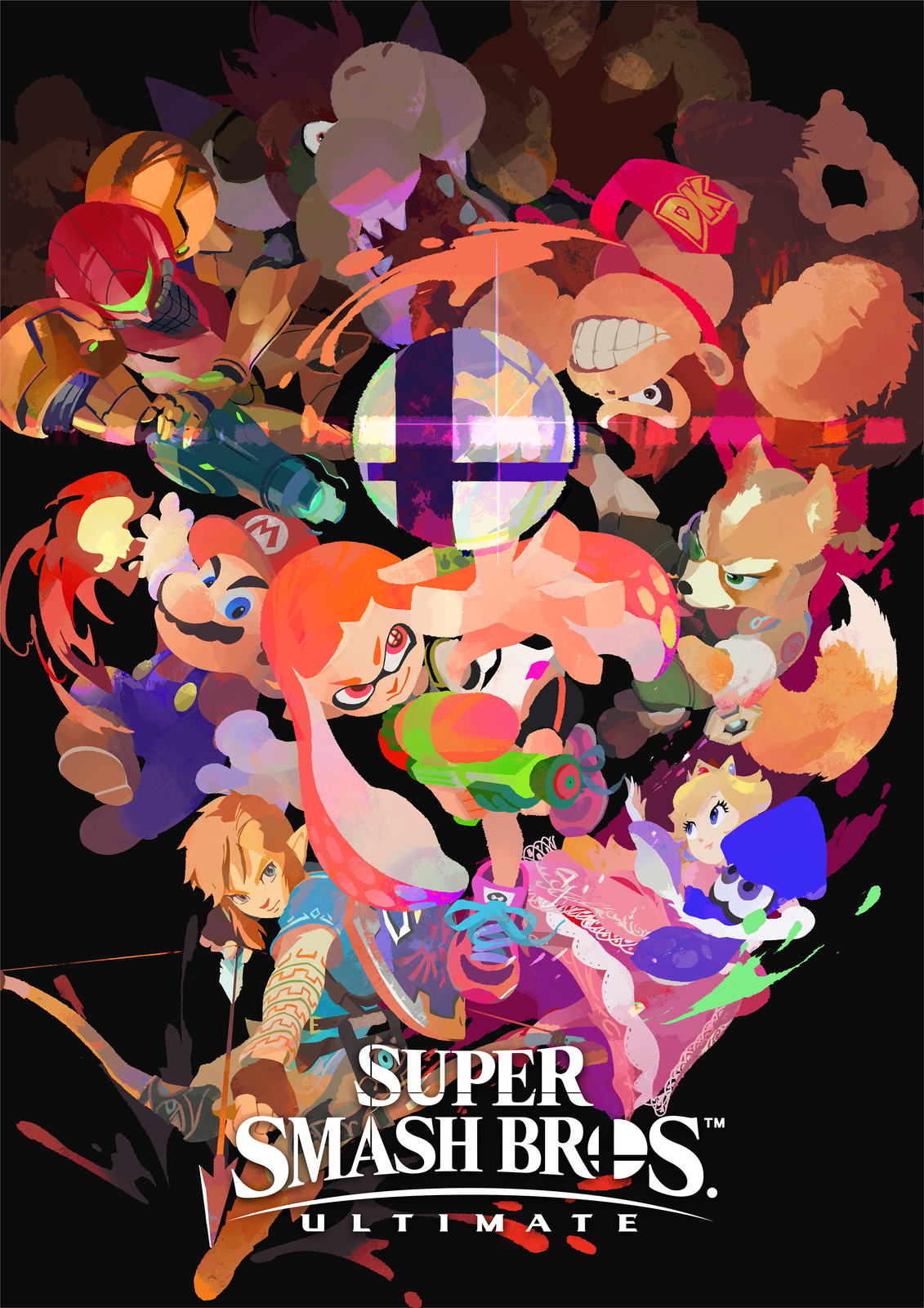Super Smash Uitimate Poster Video Game Art Print Size 14X21 24X36 ...