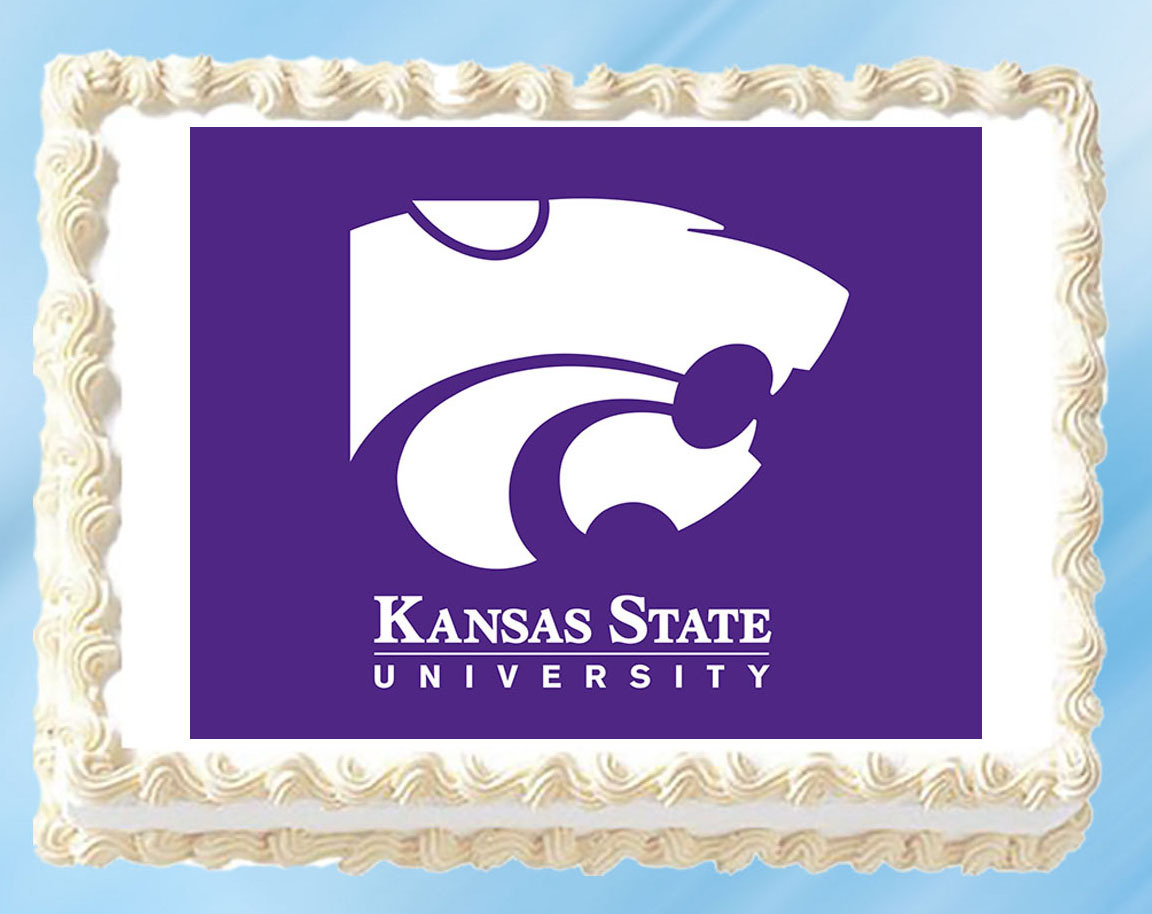 Kansas State Edible Image Topper Cupcake Cake Frosting 1/4 Sheet 8.5 x ...