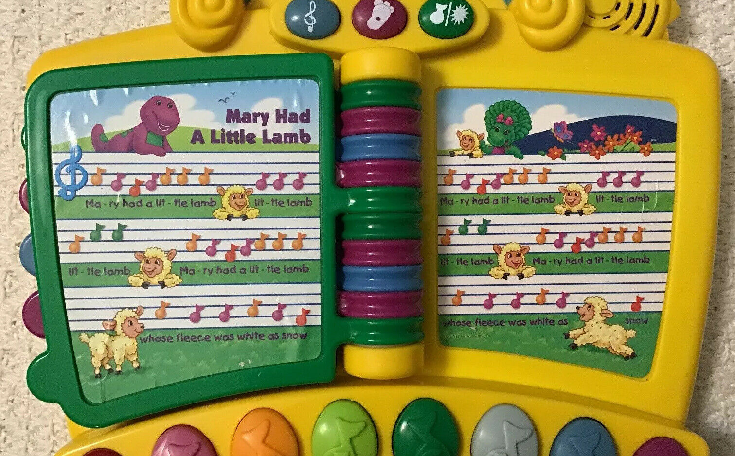 Barney Musical NURSERY RHYMES PIANO BOOK - Mattel - Toys & Hobbies