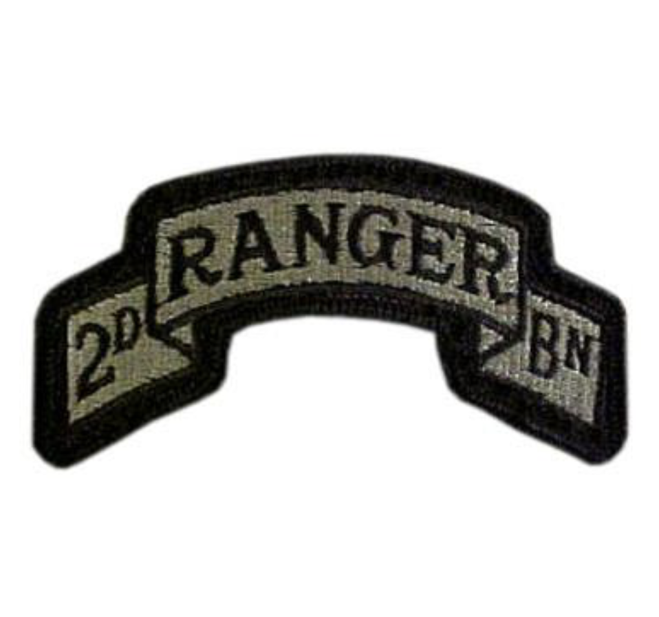 GENUINE U.S. ARMY SCROLL PATCH: SECOND RANGER BATTALION - EMBROIDERED ...