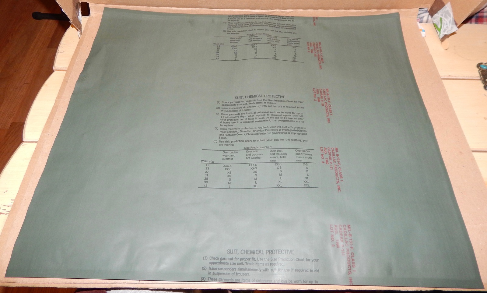 8415 Chemical Suit Protective Bags 6ea Mil-B-131-F Class 1 Cadpak P-131 ...