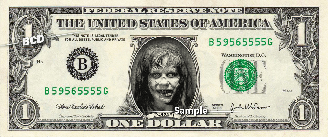 Halloween Horror Movie Pack - 6 Dollar Bills on Real Cash Money ...