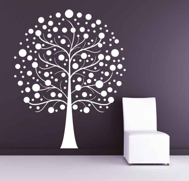 Decorative White Tree - Vinyl Wall Art Decal - Decals, Stickers & Vinyl Art