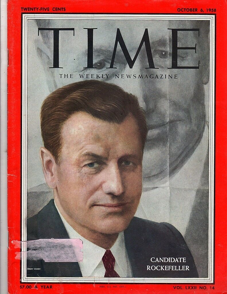 Time Magazine 1958, October 6, Candidate Rockefeller - Magazines