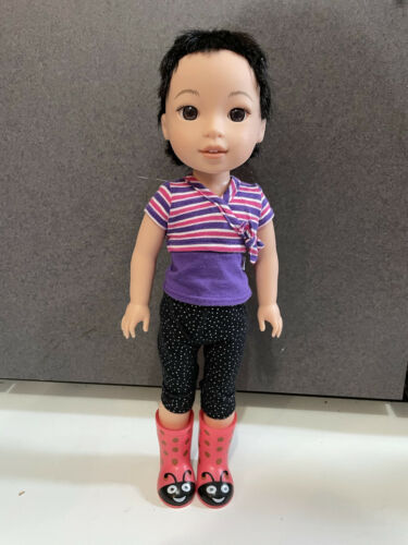 American Girl Emerson 14 12 Wellie Wishers Asian Doll With Outfit Cut Hair Today And Other