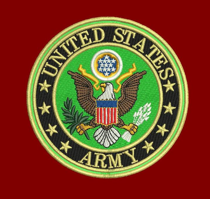 US Army 4 sizes Digitized filled machine embroidery design Digital ...
