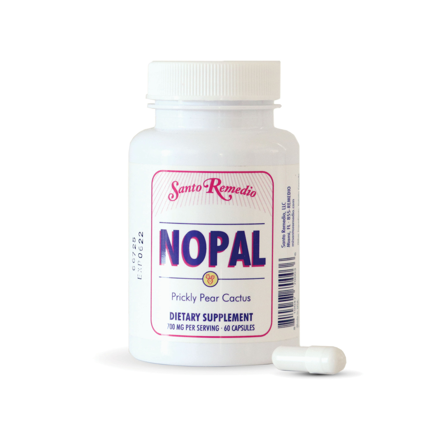 Santo Remedio Nopal Prickly Pear Cactus Dietary Supplement 700 Mg 60 ...