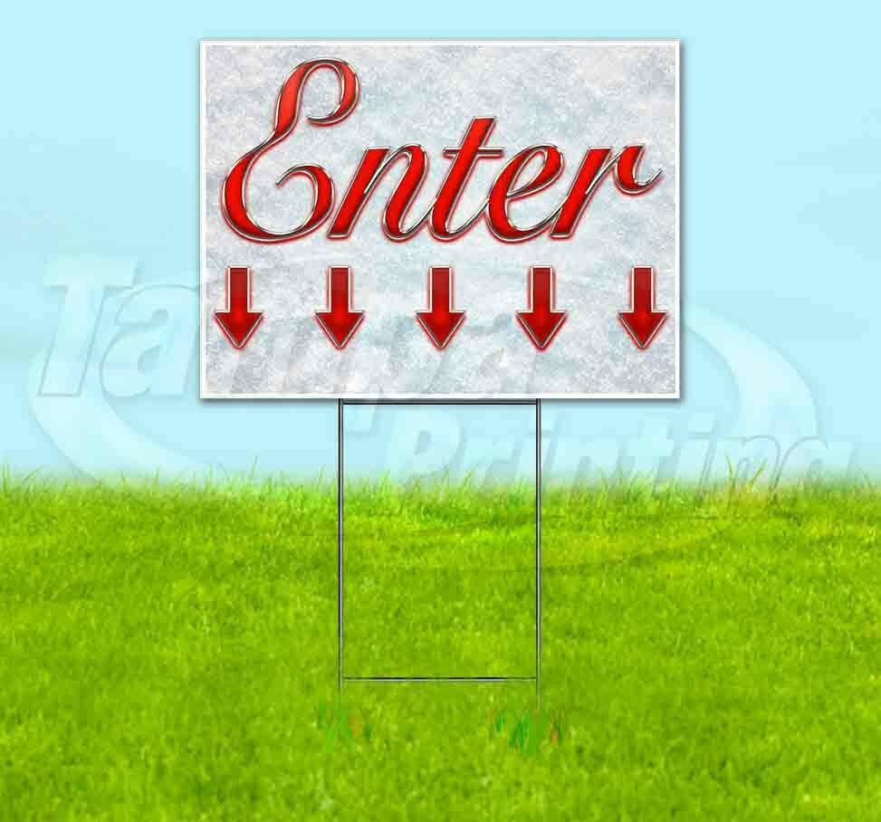 ENTER DOWN ARROW Yard Sign Corrugated Plastic Bandit Lawn Decorations ...