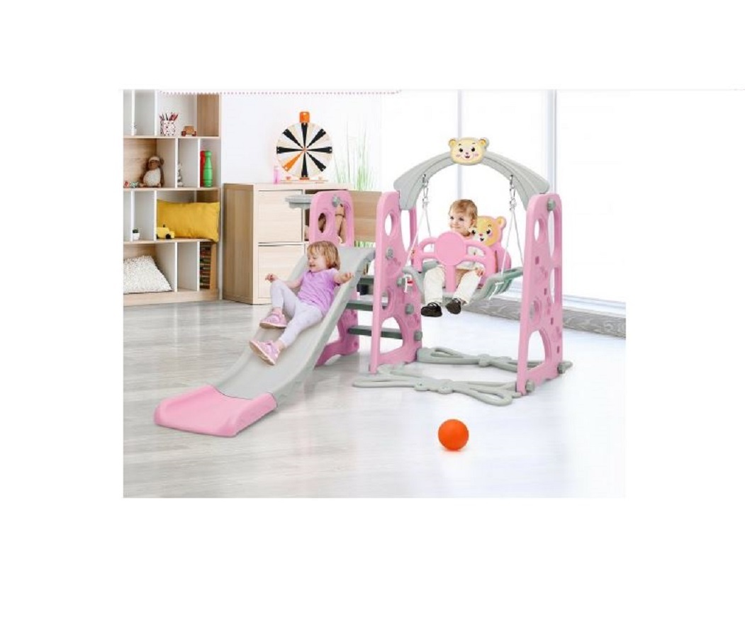 Aqua or Pink Toddler Swingset 3 in 1 Swing Sliding Board Climber ...