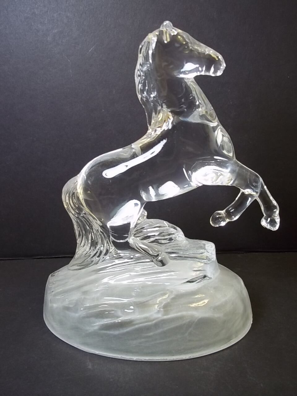 Cristal d'Arques rearing horse lead crystal figurine frosted base JG ...