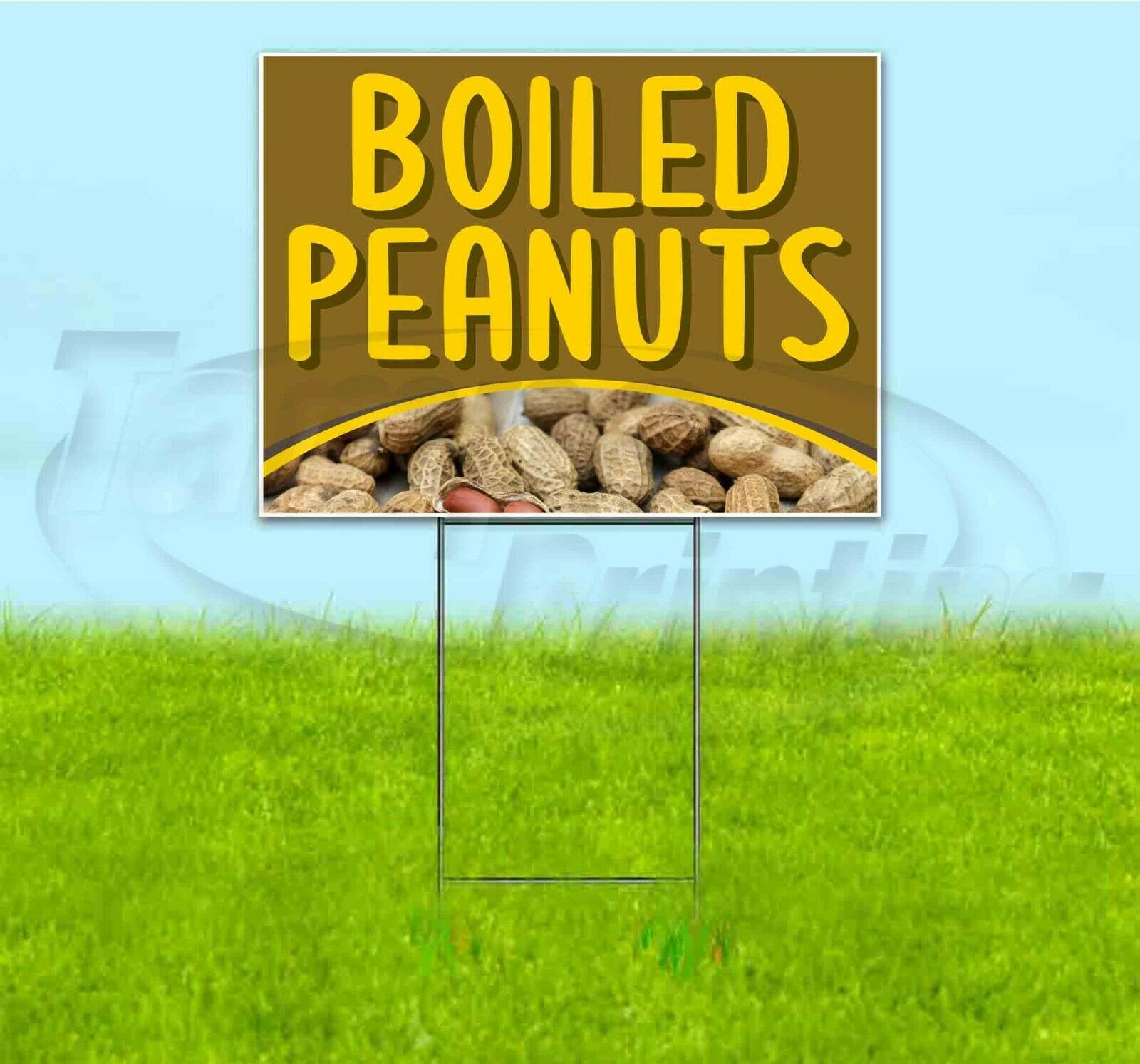 BOILED PEANUTS 18x24 Yard Sign WITH STAKE Corrugated Bandit PRODUCE ...