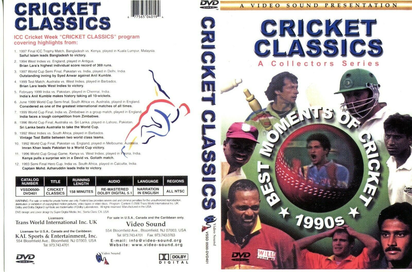 CRICKET CLASSICS FROM THE 1990'S 158MINS ( COLOR) - DVDs & Blu-ray Discs
