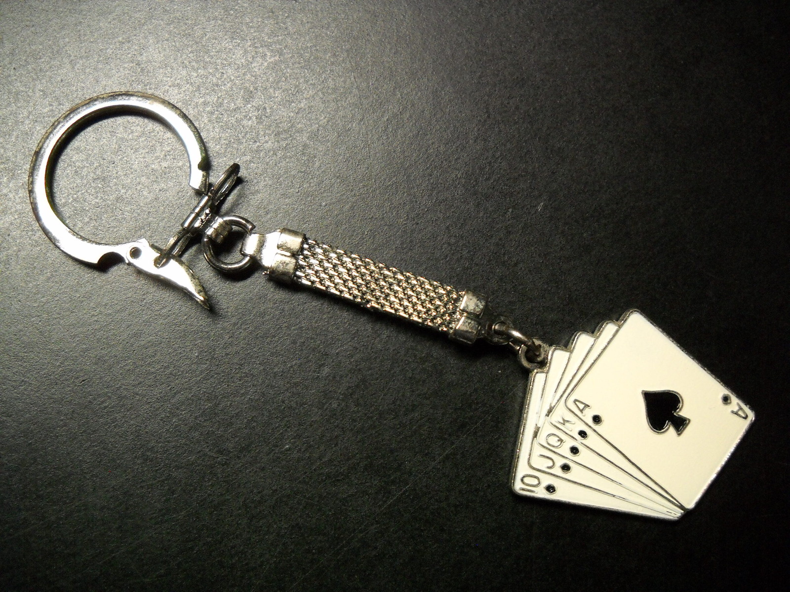Royal Flush Key Chain Five Cards Ace King Queen Jack Ten All Spades ...