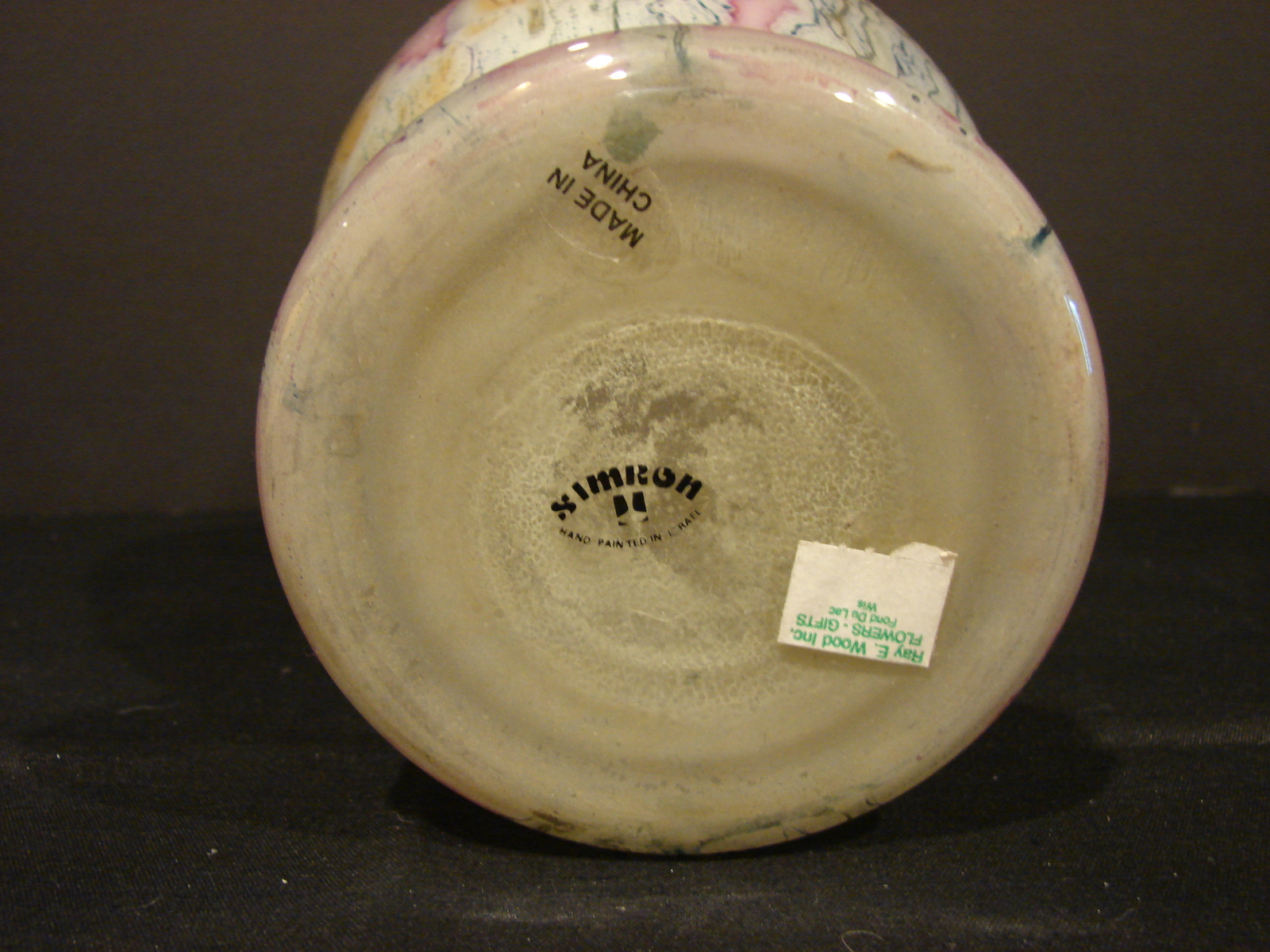 Simron Unique Multi Color Glass Vase Hand Painted in Israel - Vases