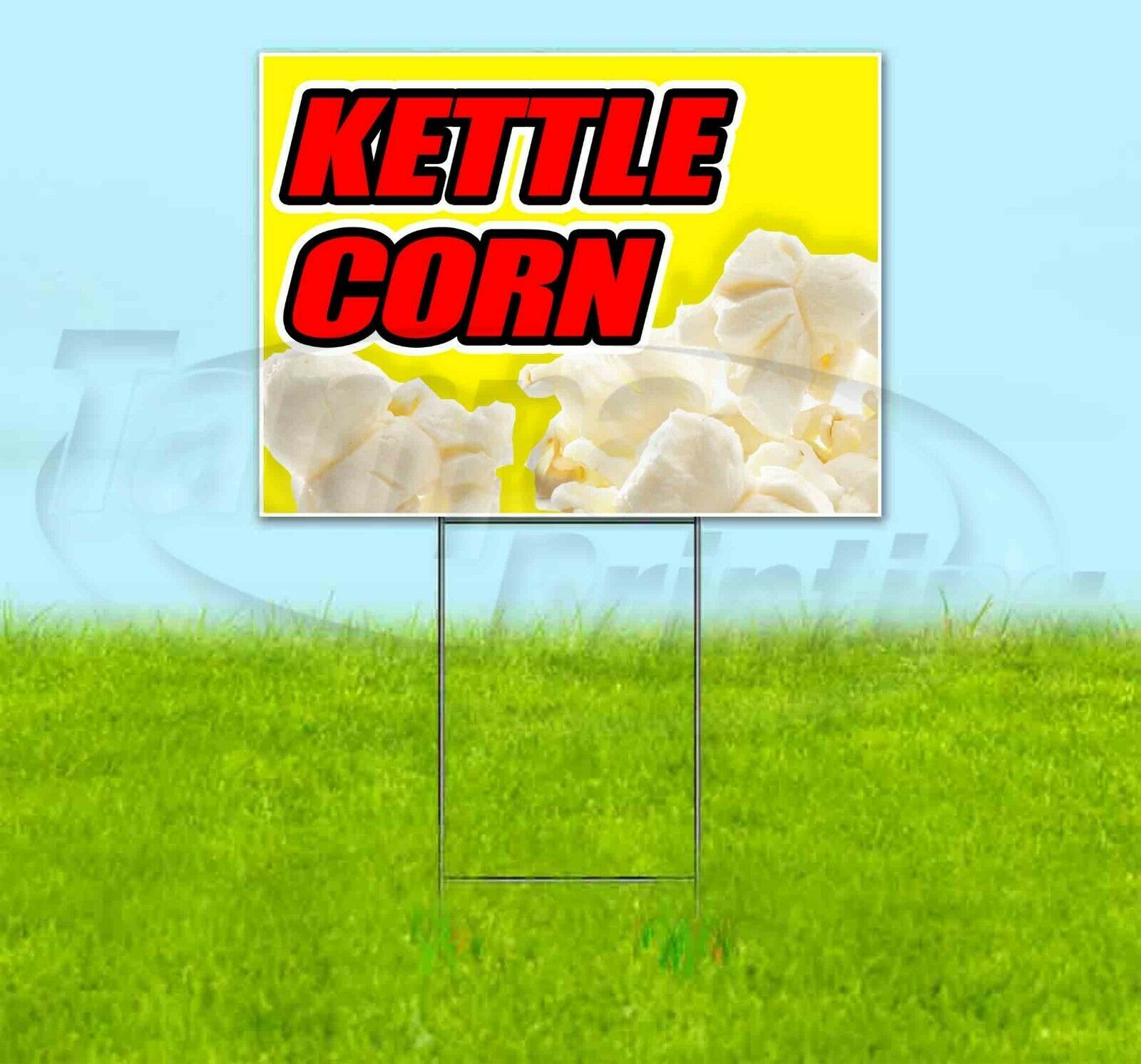 KETTLE CORN Yard Sign Corrugated Plastic Bandit Lawn Decorations USA ...
