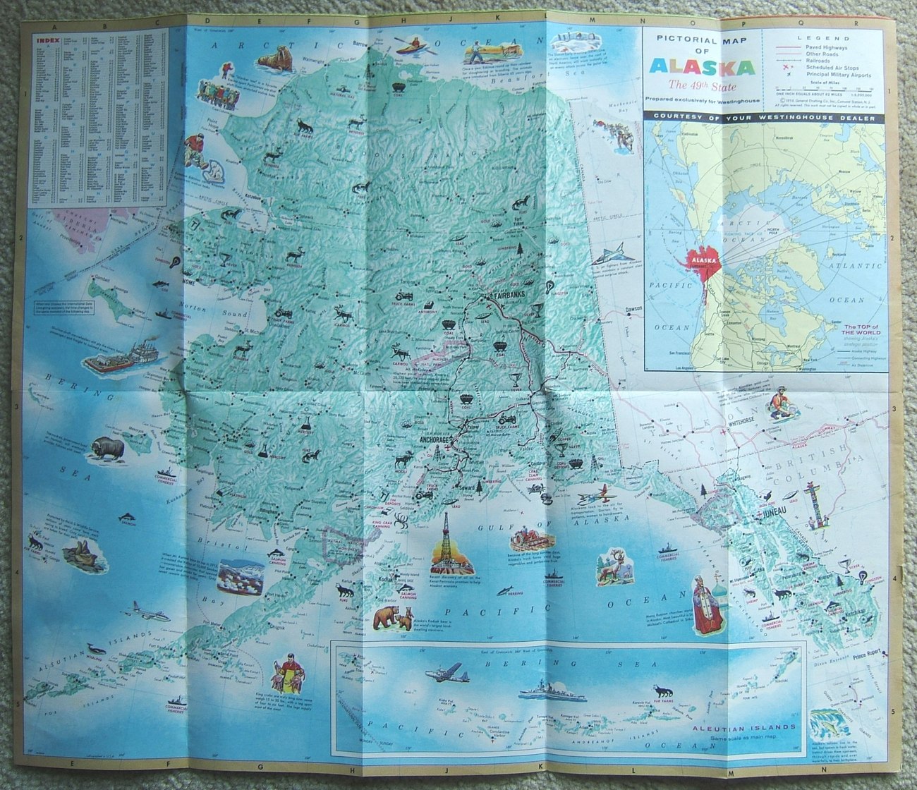 Vintage ALASKA 49TH STATE MAP 1959 WESTINGHOUSE ADS with LUCILLE BALL ...