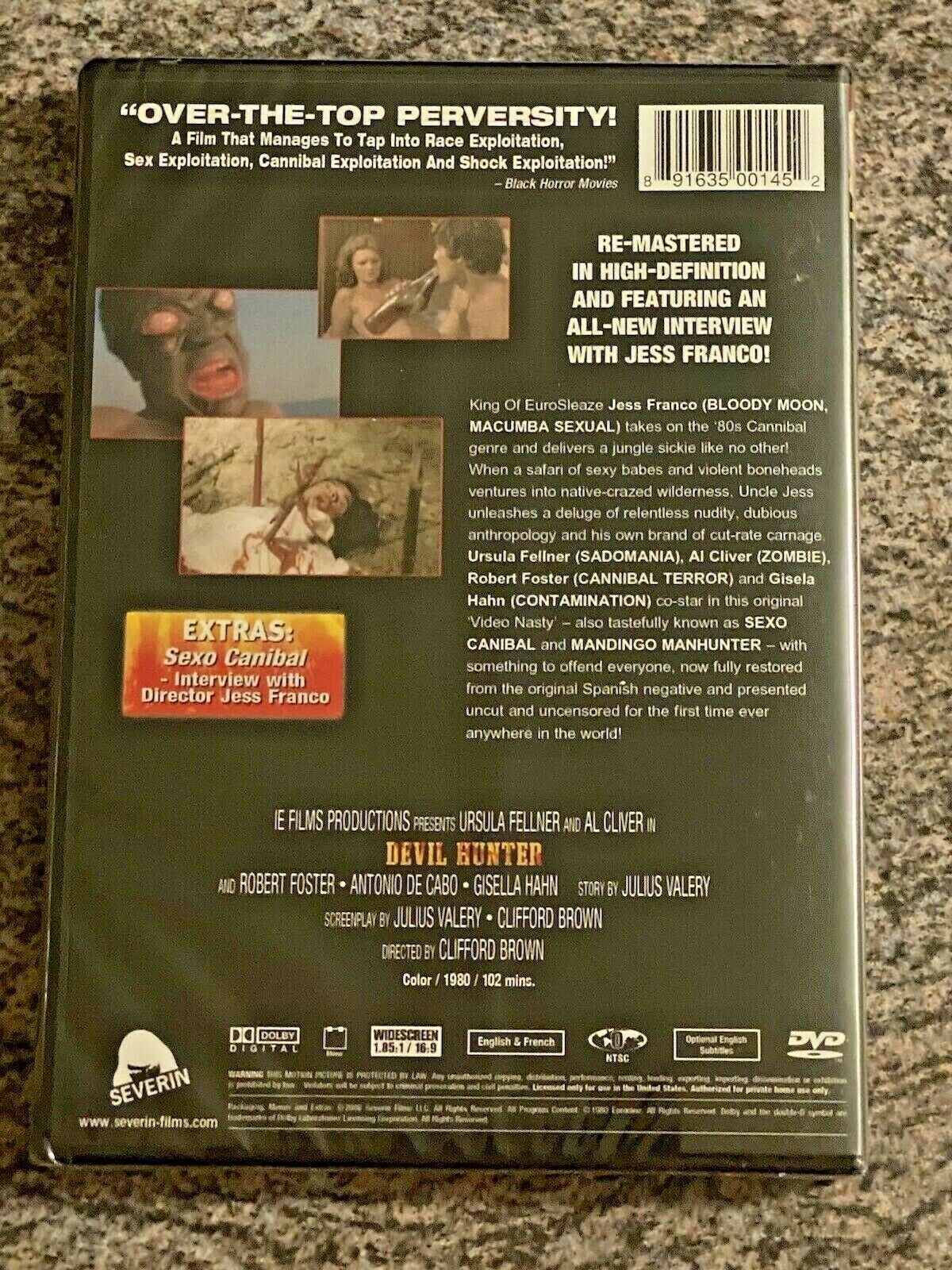 Devil Hunter (DVD, Severin, 1980 Jess Franco Cannibal Horror Film) NEW ...