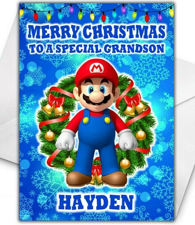 SUPER MARIO Personalised Christmas Card - Super Mario Christmas Card ...