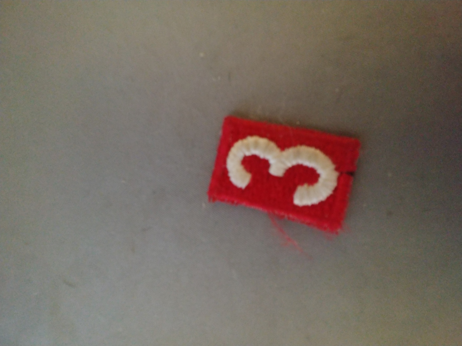 Boy/Girl Scout Patch Number 3 Red White 1 1/4" x 3/4" - Badges & Patches