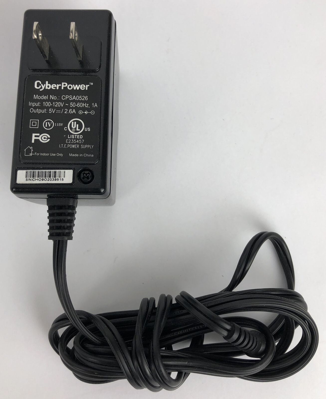 CyberPower CPSA0526 Power Supply 5V 2.6a AC Adapter (Straight Round Tip ...