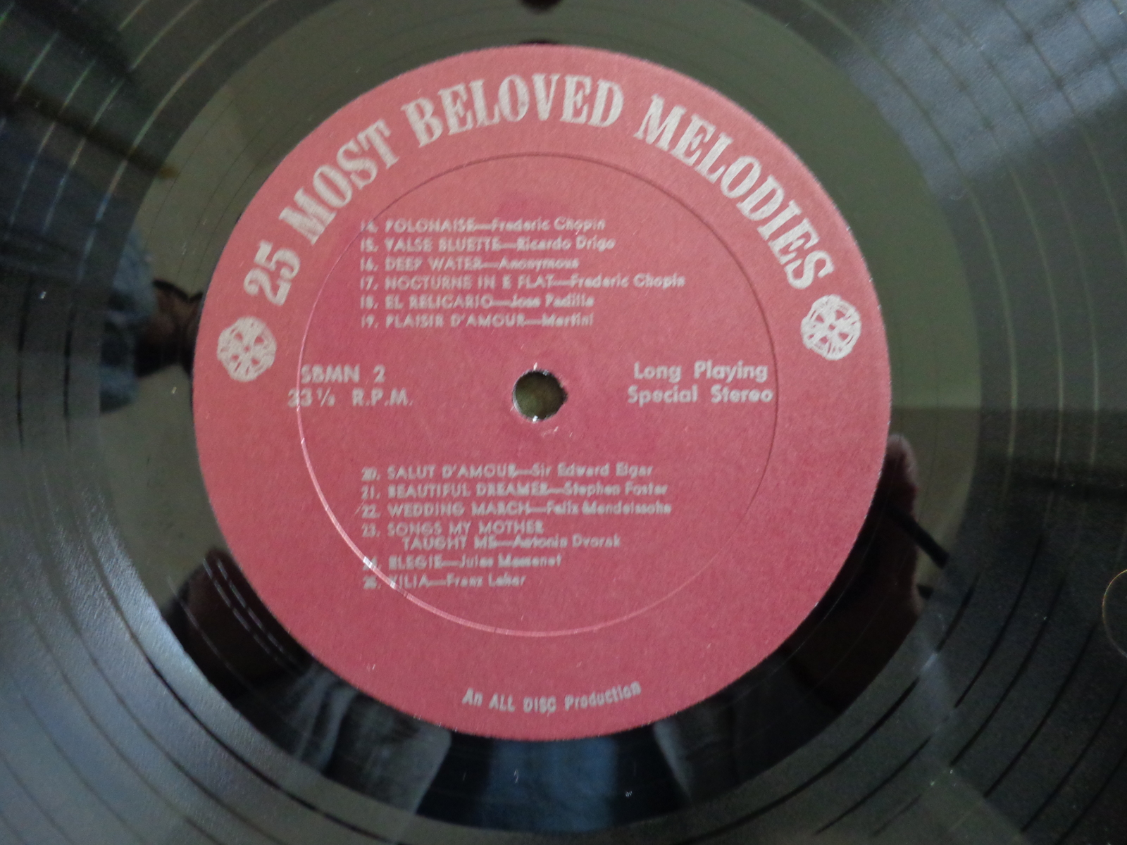 25 Most Beloved Melodies LP (#2336). SBMN, 1967, An ALL-DISC Production ...