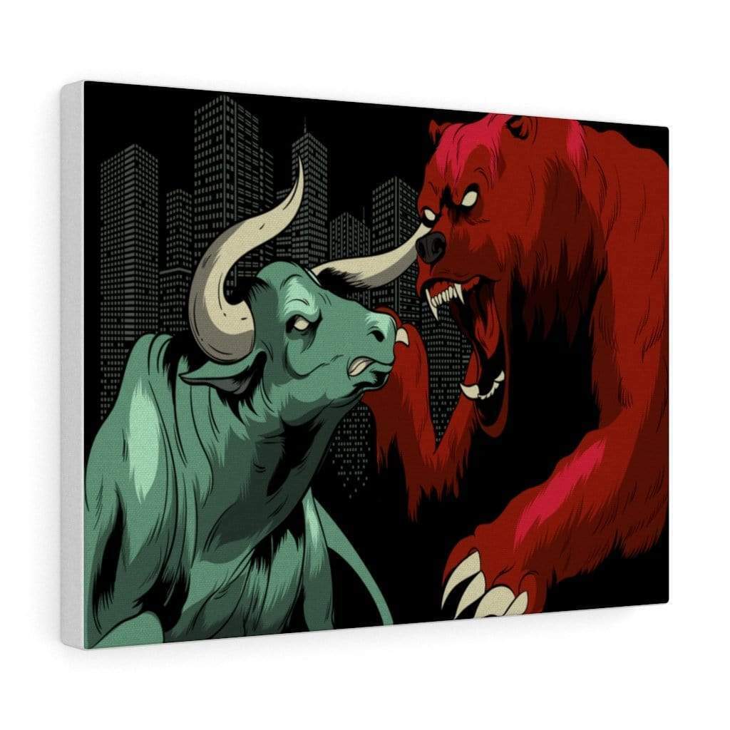 Bull vs Bear Battling for Wealth - Wall Street Trading Art Canvas ... Bull vs Bear Battling for Wealth - Wall Street Trading Art Canvas ...