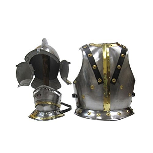 NauticalMart Burgonet Knight Costume Set - Metallic - One Size - Knives ...