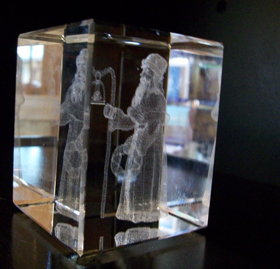 Crystal Paperweights, 3D Images, Santa of Old, by Jaffa, New in Box ...