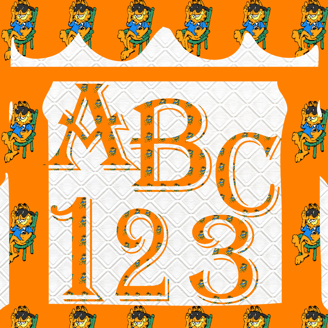 ABC and Numbers 75a-Digital ClipArt-Fonts-Garfield-Art Clip-Gift Tag ...
