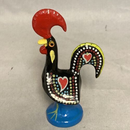Hand Painted Ceramic Portuguese Good Luck Rooster Galo de Barcelos 3 ...