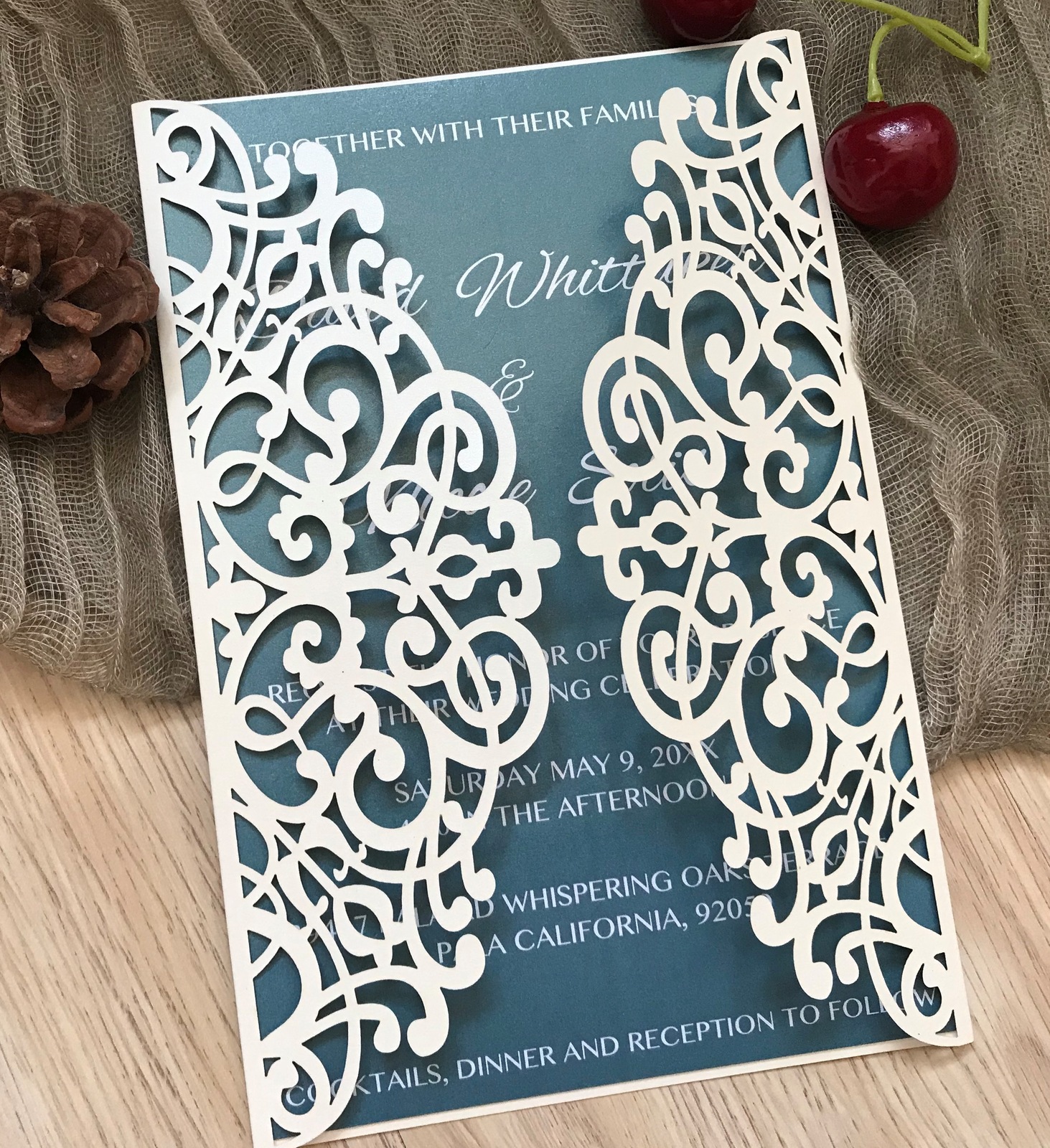 50pcs custom Laser Cut wedding invitations Cards,Birthday Invitations ...