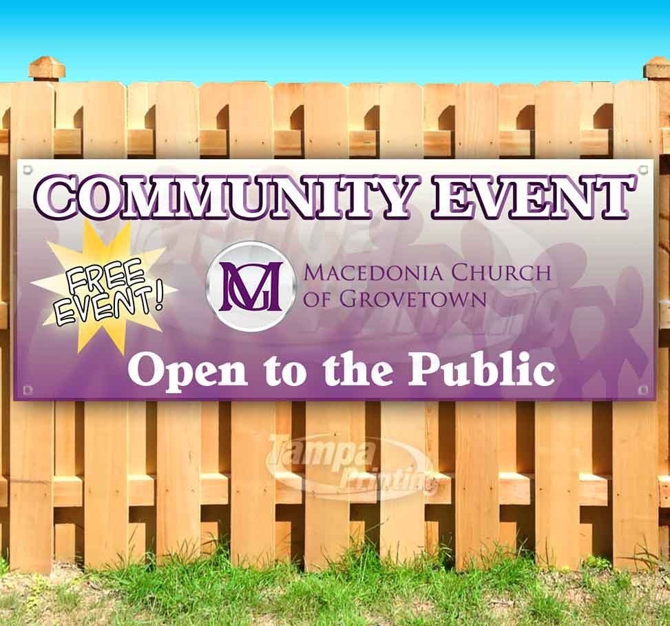 CUSTOMIZABLE CHURCH COMMUNITY EVENT Advertising Vinyl Banner Flag Sign ...