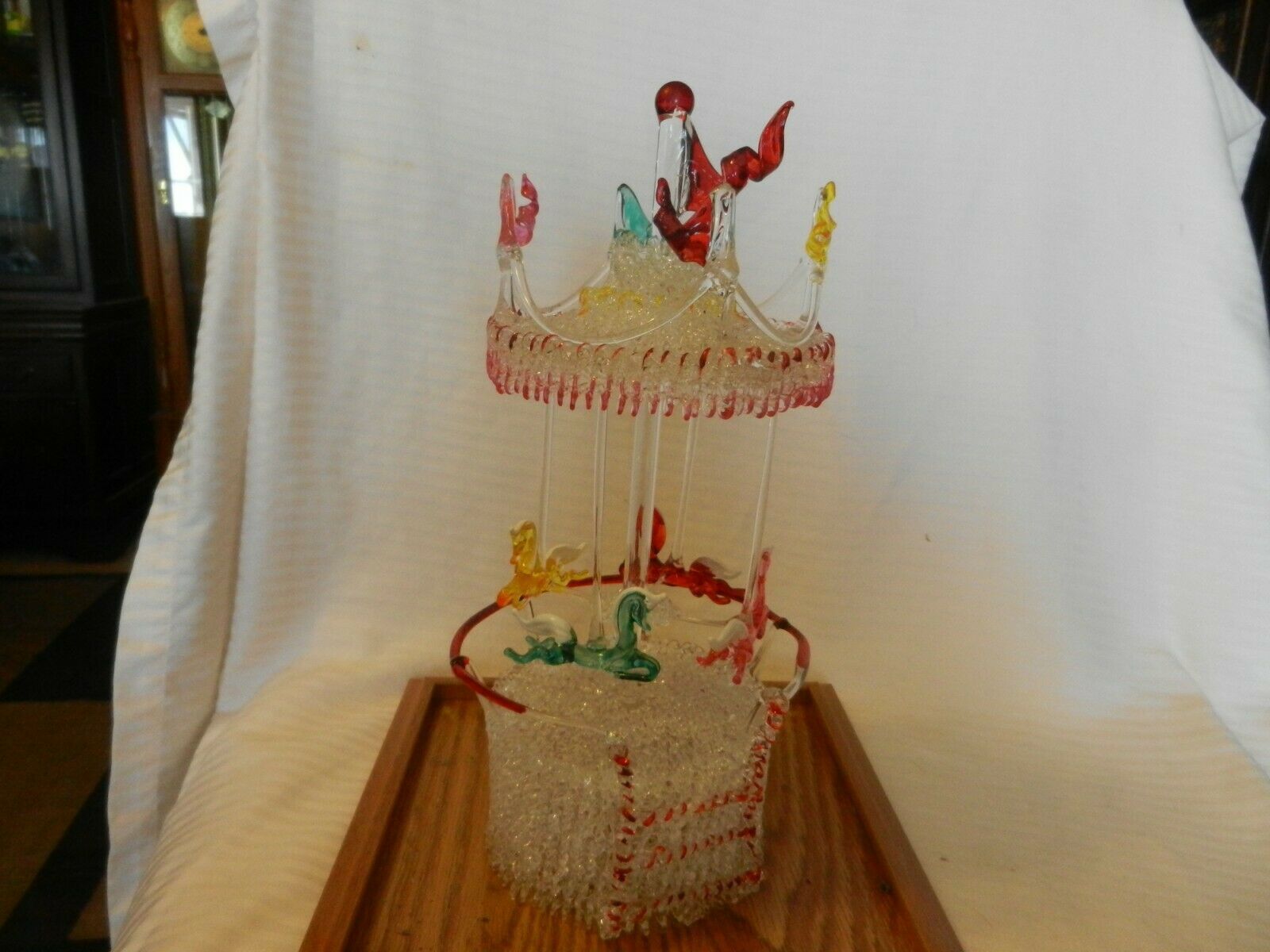 Italian Hand Blown Glass Carousel With Display Box Multi Colored 12.25 ...